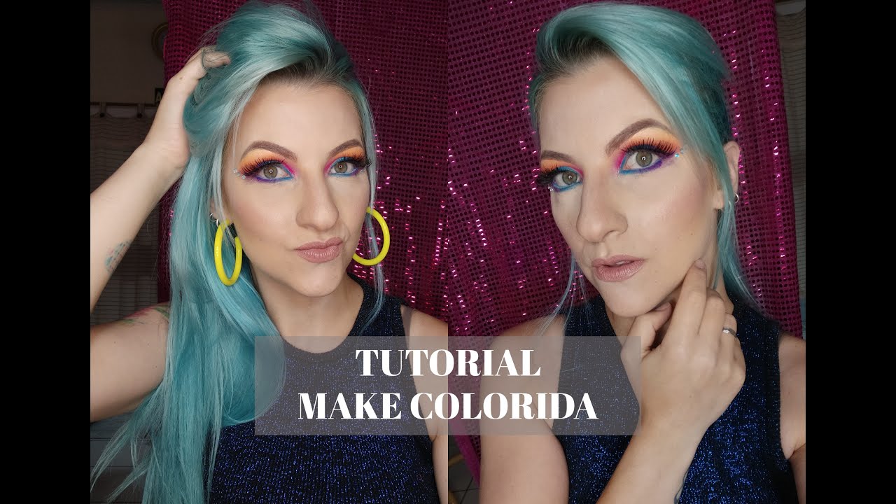 Maquiagem Colorida - Passo a passo - YouTube