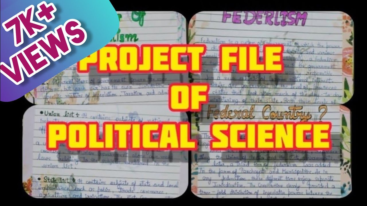 Project file of Political science| Federalism| Sharma Classes Marg| # ...