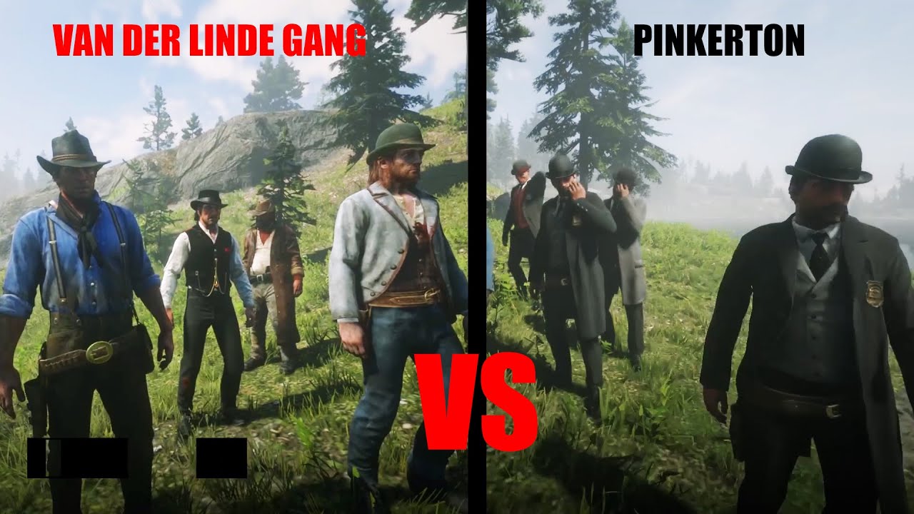 Van der Linde Gang VS Pinkerton | #GangFightEps2 #rdr2 - YouTube