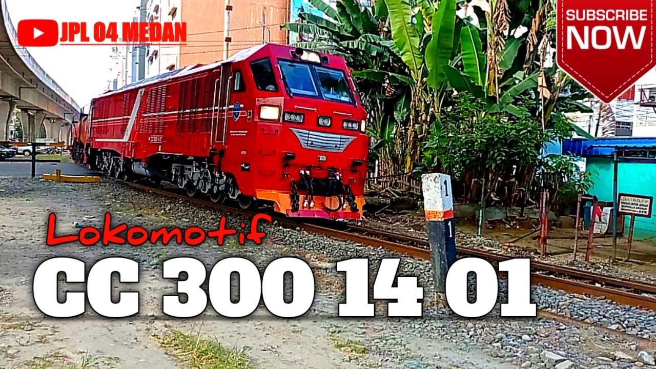 MOMENT LANGKA | LOKOMOTIF CC 300 14 01 UJI COBA LINTAS MDN-BAP - YouTube