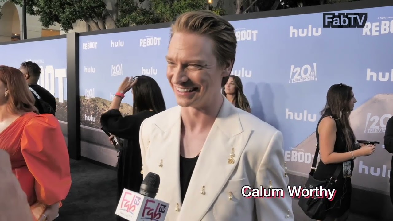 Dressed to kill actor Calum Worthy arrives at the "Reboot" red carpet ...