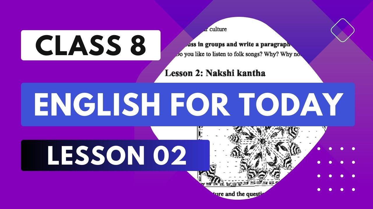 Class 8 English For Today || Lesson 2 || A glimpse of our culture ...