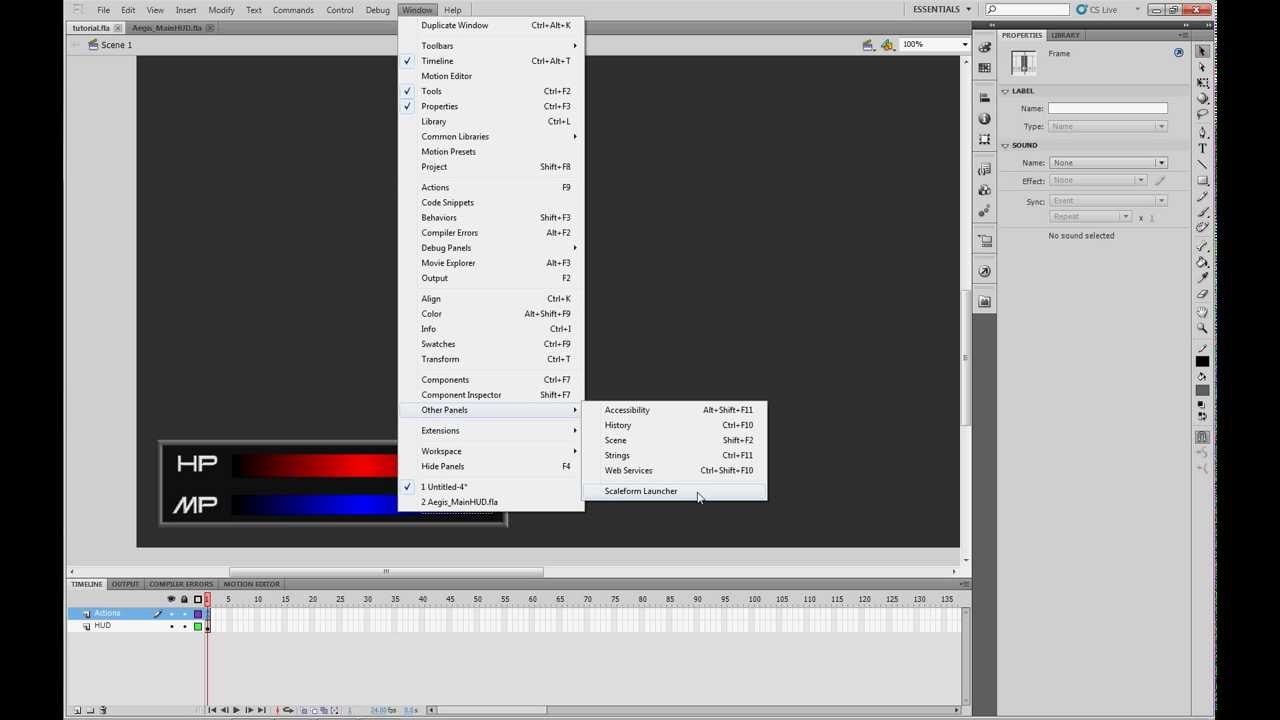 Creating Scaleform Hud In Adobe Flash Youtube