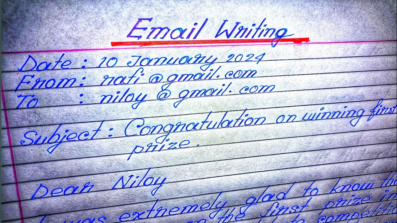 Write an email to friend congratulation on winning first prize | Email ...