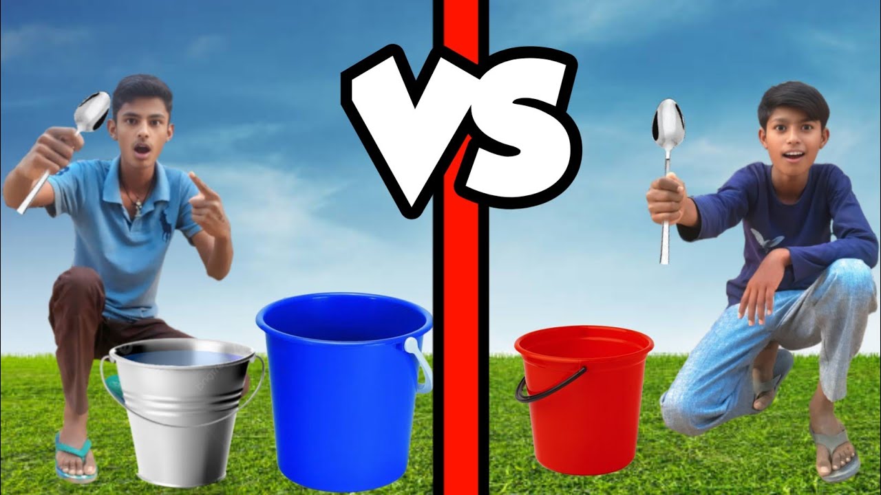 bucket vs spoon challenge 🥶 - YouTube