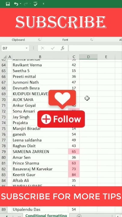 Conditional Formatting in Excel #excel #exceltips #shorts #shortfeed - YouTube