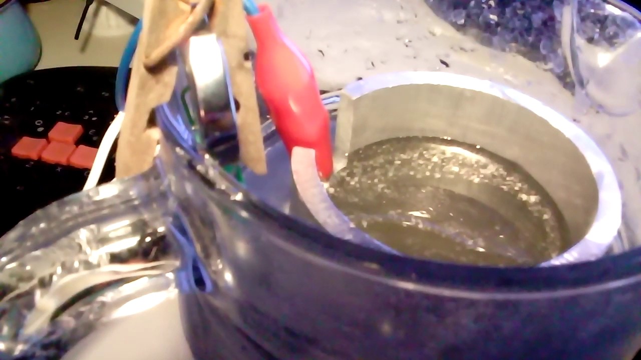 a metal anodization attempt - YouTube