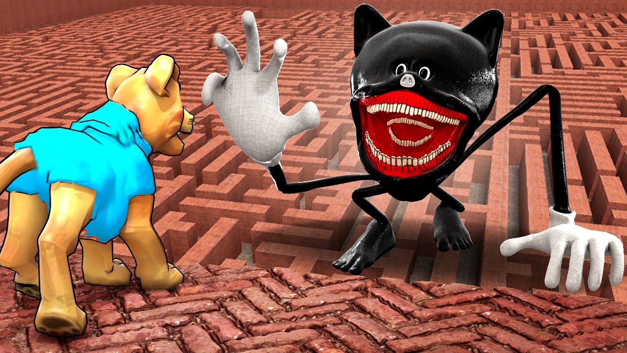 Can SHIN CARTOON CAT find me in a MAZE?! (Garry's Mod Sandbox) - YouTube