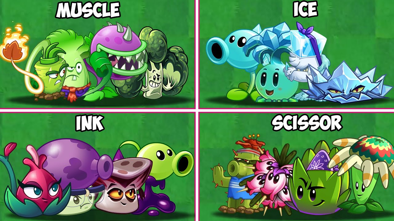 PvZ 2 Tournament - Muscle Vs Ice Vs Ink Vs Scissor Vs Magic Plant Teams ...