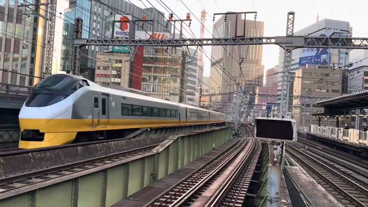 【ミュージックホーン】E657系K2編成 フレッシュひたちリバイバルカラー黄色(イエロージョンキル)が有楽町を通過後すぐに快速運転を終えた京浜東北線が5時間以上ぶりに停車するシーン - YouTube