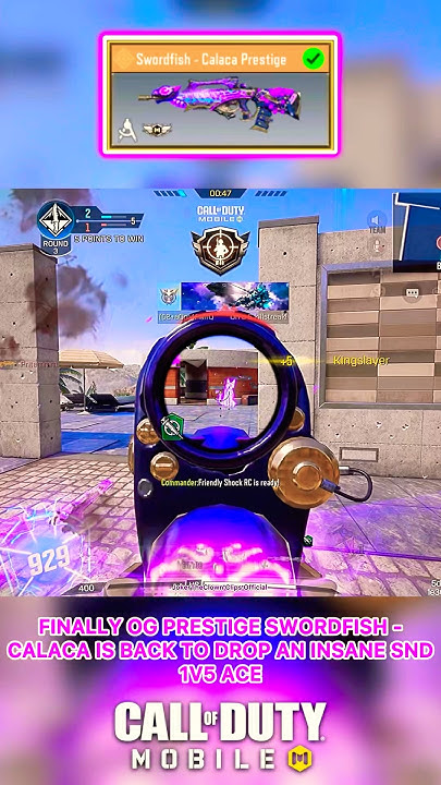 Insane SND 1v5 ACE with the returning OG Prestige Swordfish - Calaca #codm #codmshorts # ...