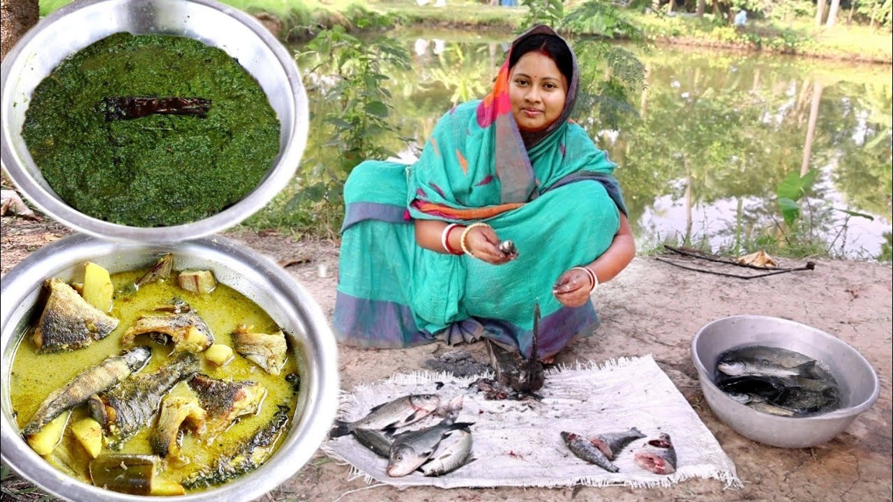 শীতের দুপুরে গরম ভাতে পুকুরের জ্যান্ত চারাপোনার ঝোল আর লাউপাতা বাটা ...