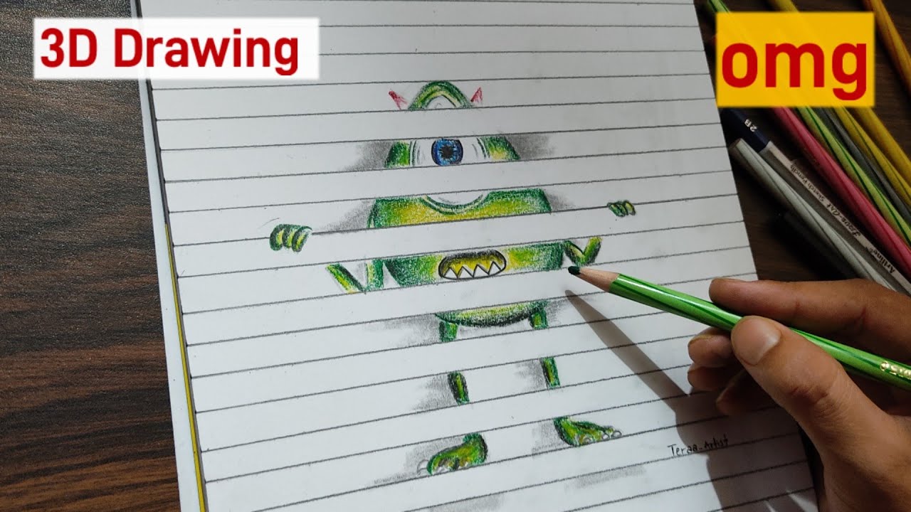 3D cartoon Drawing 😳😳. -- 🖌 teraa artist - YouTube