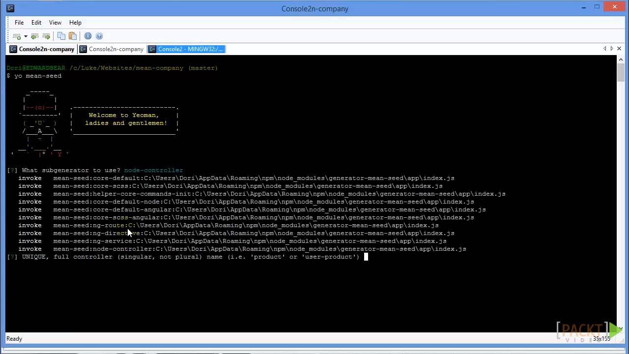 Mastering MEAN Web Development Tutorial: Scaffolding a New Route with 'yo' | packtpub.com - YouTube
