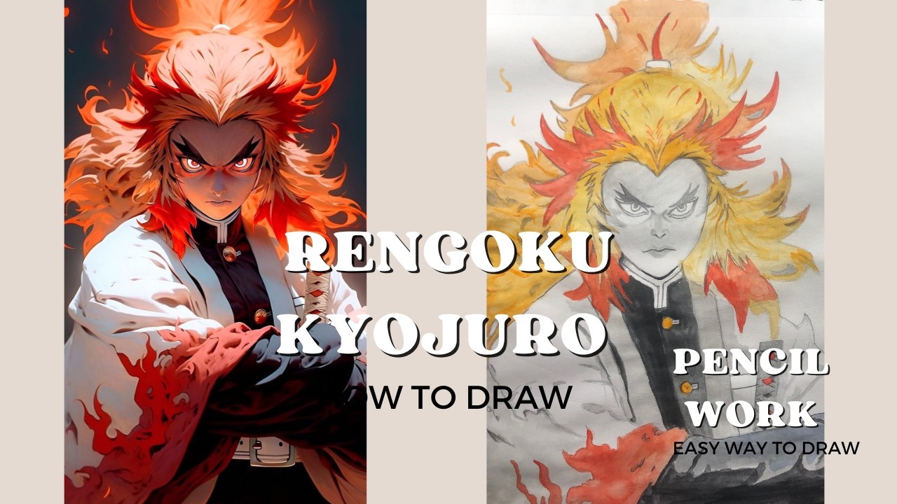 how to draw kyojuro Rengoku in easy way 2024 / Demon Slayer drawing ...