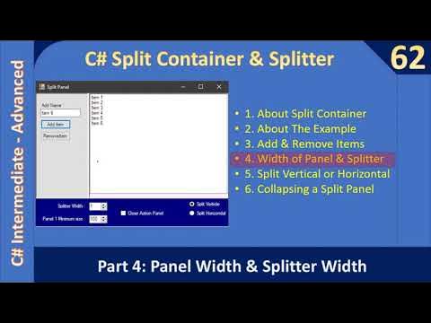 C# SplitContainer | Part 4 - Panel Width & Splitter Width | C# Advanced #62 - YouTube