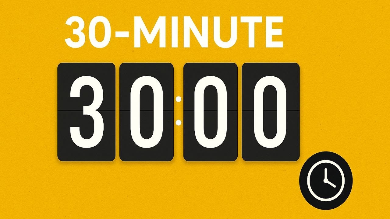 30 Minute Flip Clock Timer with Ticking Sound Focus Countdown for Study ...