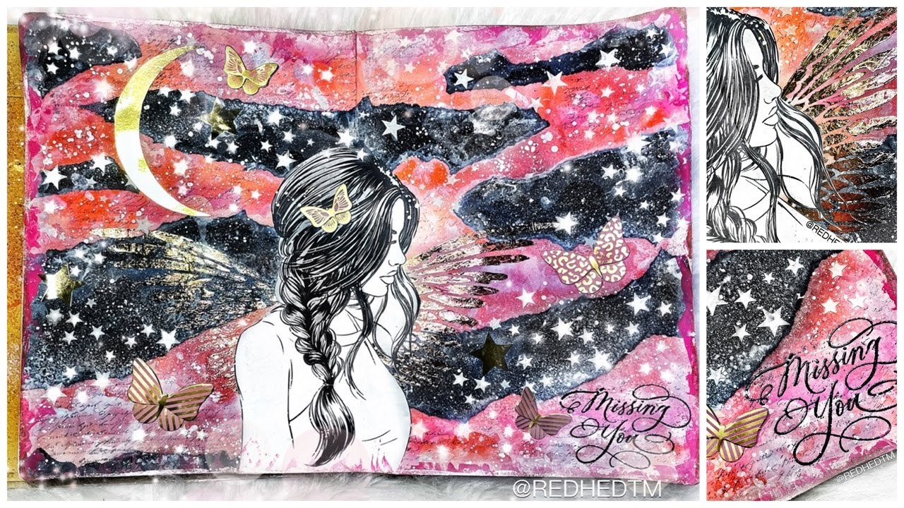 MIXED MEDIA ART JOURNAL Process: "Bless the Creative Angels" with TCW + Brea Reese + No Heat ...