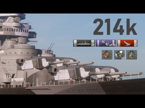 Grosser Kurfürst 214k Secondaries Melt Enemy - World of Warships - YouTube