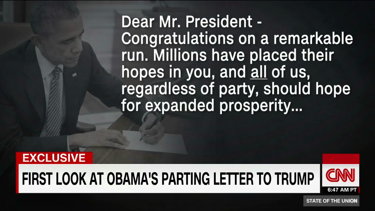 Obama's handwritten letter to President Trump revealed - YouTube