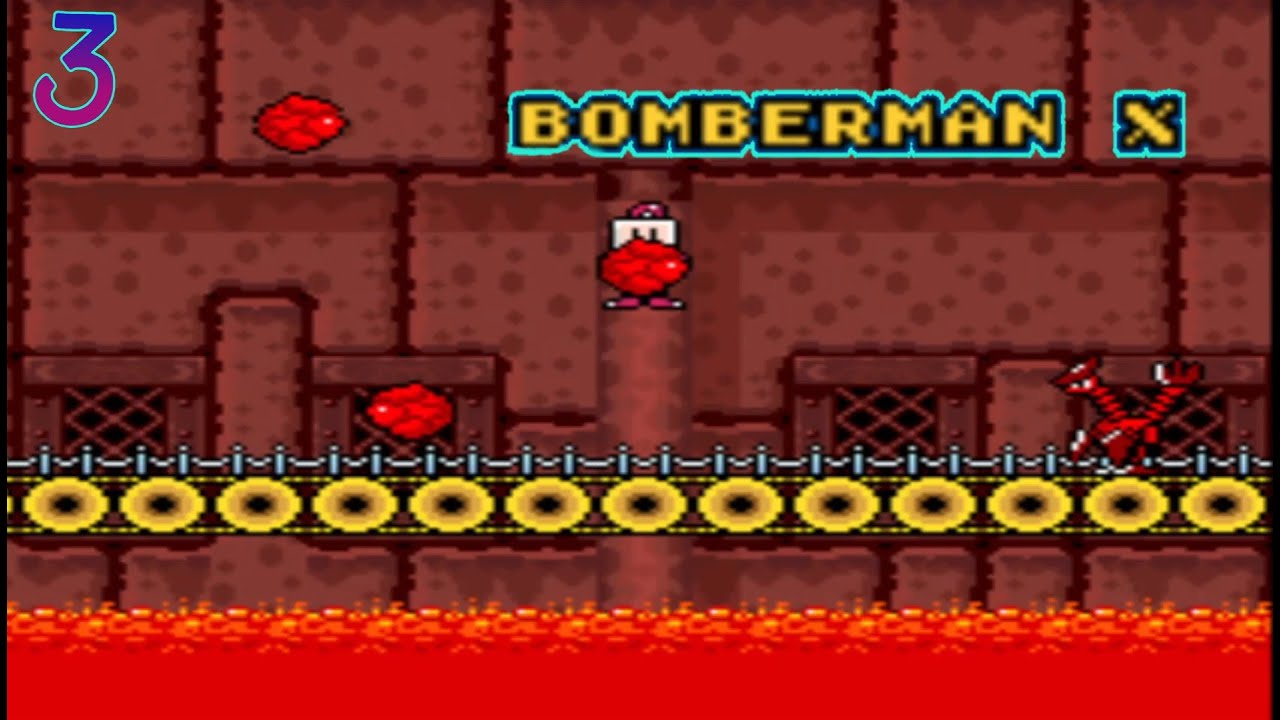 BOMBERMAN X - Super Mario World (no commentary) I World 3 - VOLCANO PiT ...