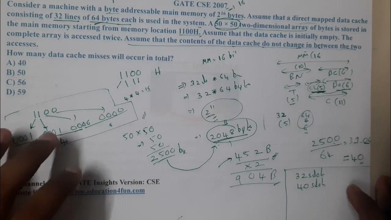 GATE CSE 2007 || COMPUTER ORGANIZATION || GATE Insights Version: CSE - YouTube