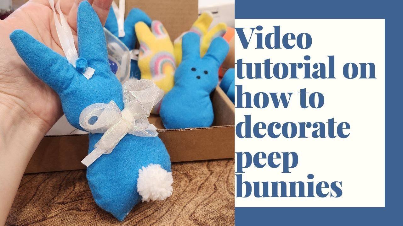 DIY Peep Bunny Decoration: Pom-Pom Tail & Festive Bow Tutorial - YouTube
