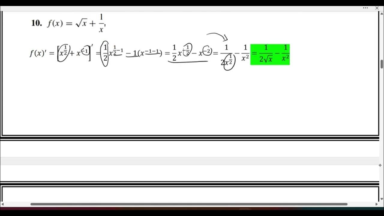 Calculus 1 Ex # 2.3 Q # 9-16 Introduction to Techniques Of Differentiation - YouTube