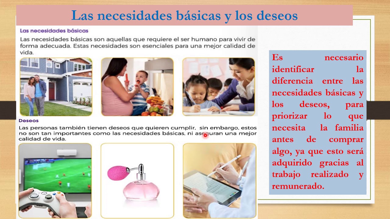 PS - Las necesidades básicas y los deseos - YouTube