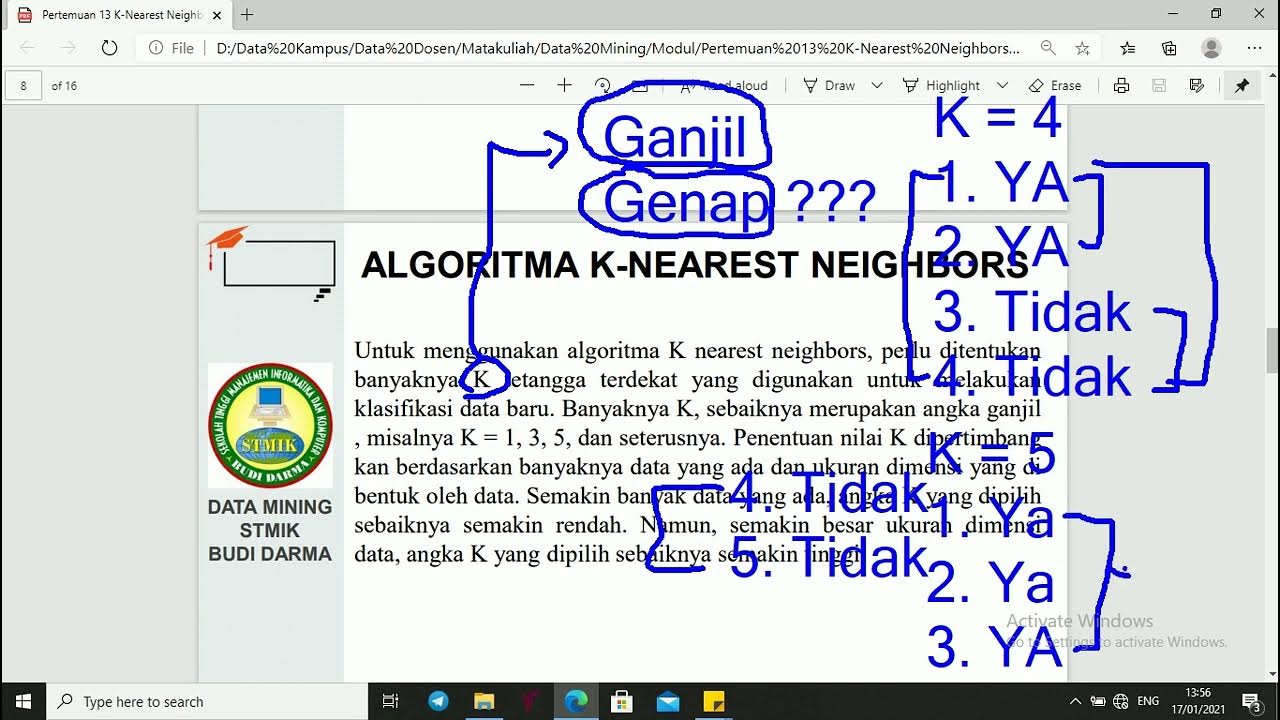 Penyelesaian Contoh Perhitungan Manual Algoritma K Nearest Neighbor ...
