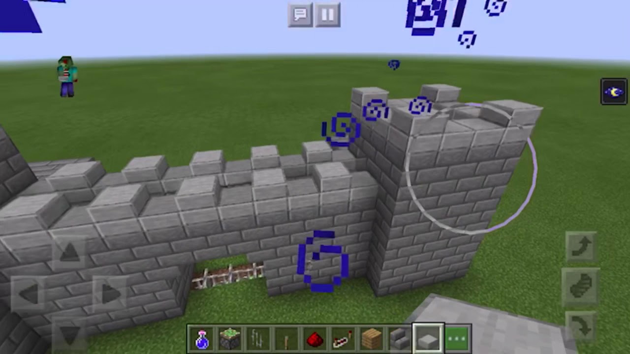 Minecraft building EP3 castle with redstone gate - YouTube