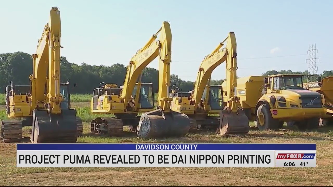 Project Puma in Davidson County revealed to be Dai Nippon Printing ...