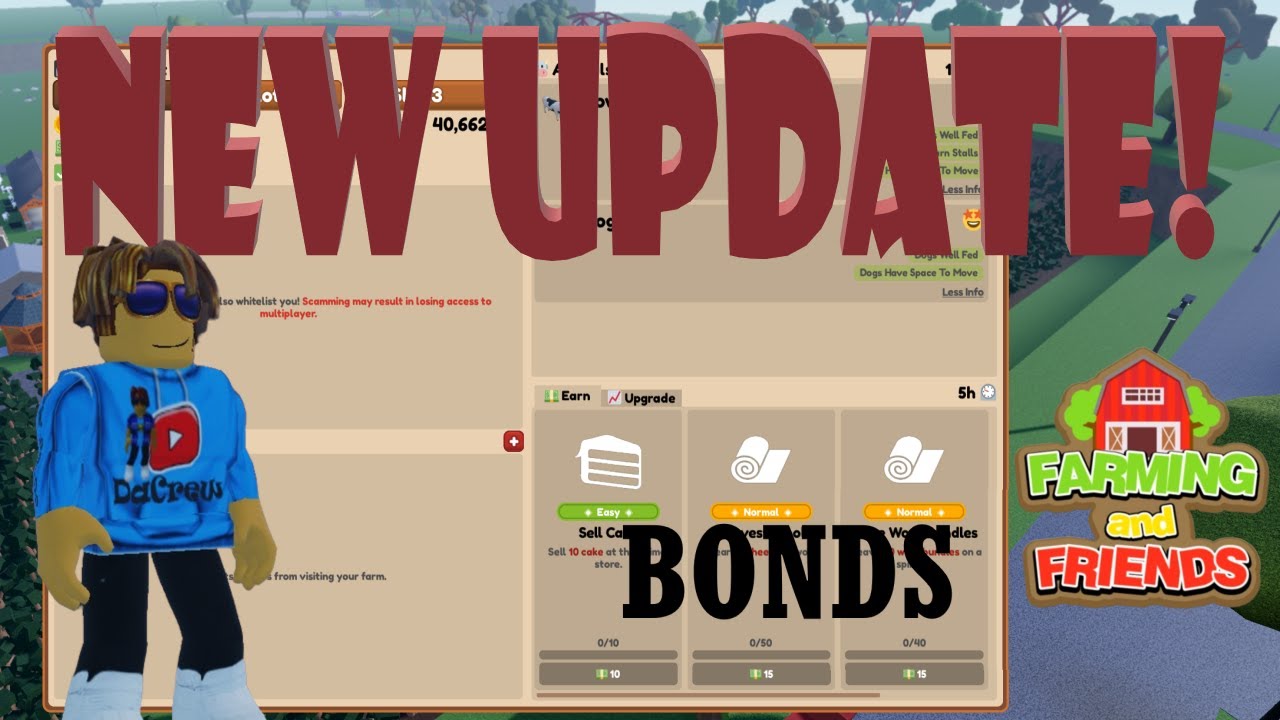Roblox-FARMING and FRIENDS-New Update! BONDS!!! - YouTube