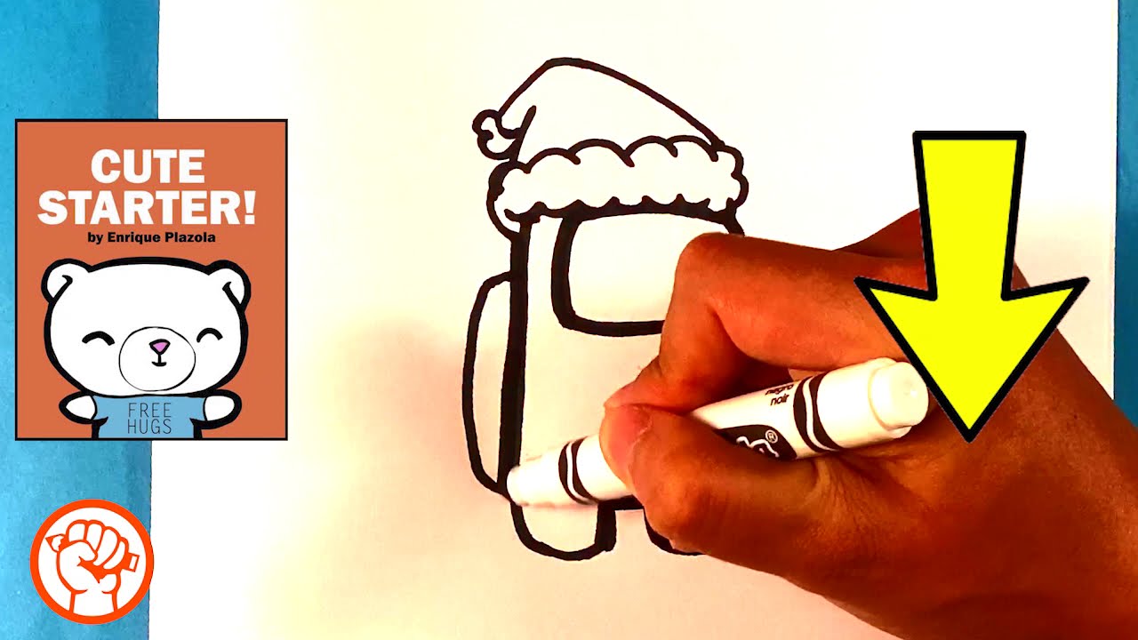How to Draw an Among Us Crewmate - Santa Hat - YouTube