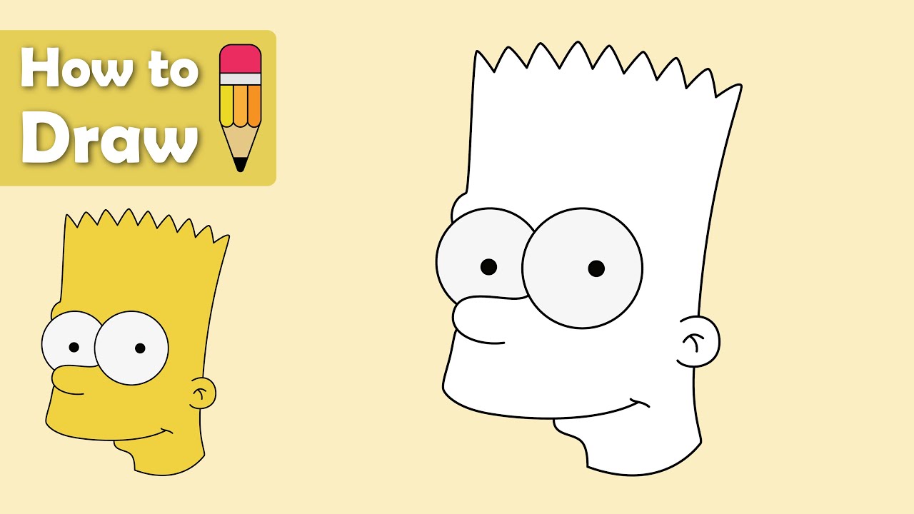 How to draw Bart Simpson's Head (step by step) - YouTube