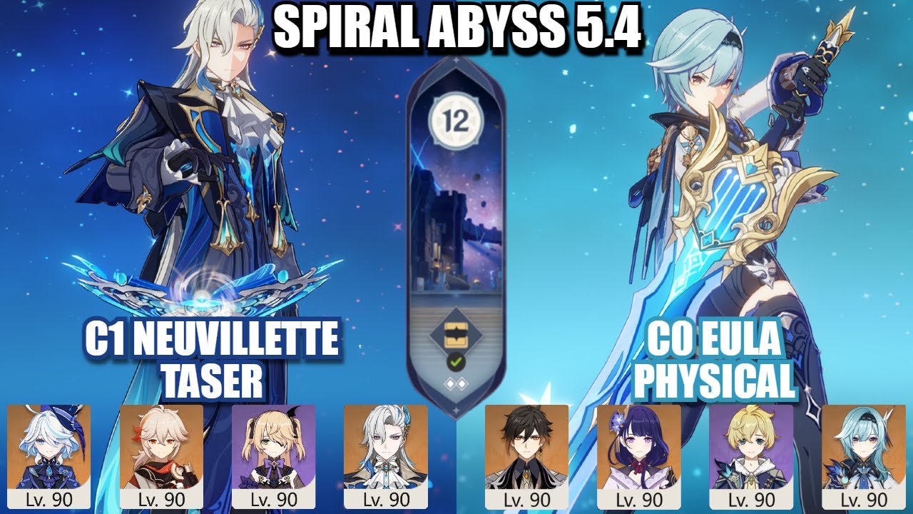 C1 Neuvillette Taser Team || C0 Eula Physical - Spiral Abyss 5.4 Floor ...