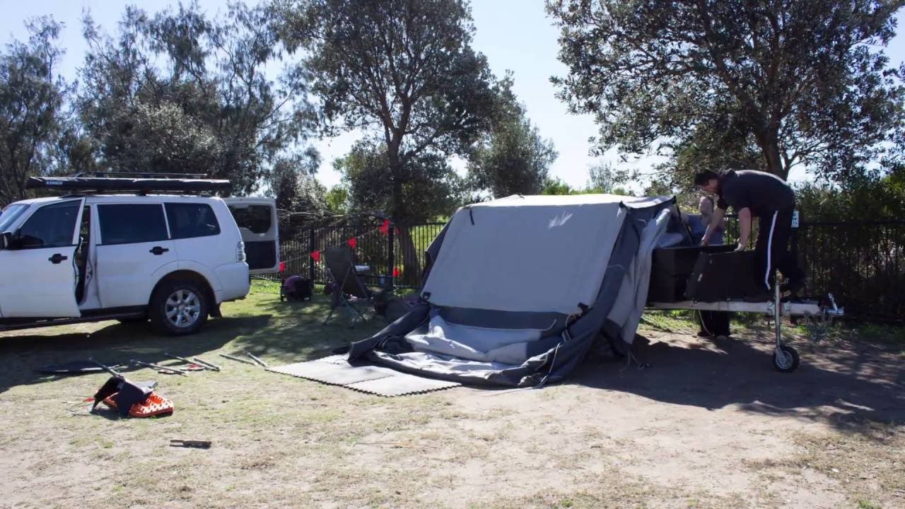 First time packing up the camper trailer - YouTube