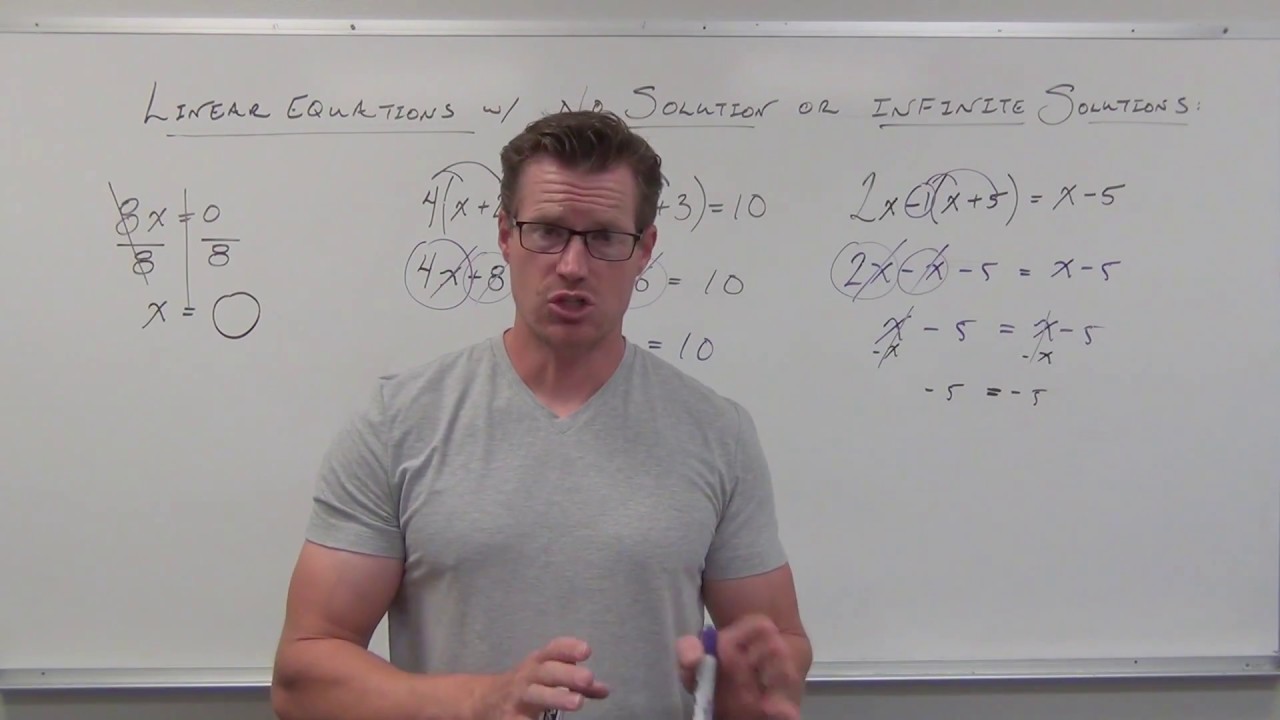 Solving Linear Equations -- No Solution vs Infinite Solutions (TTP ...