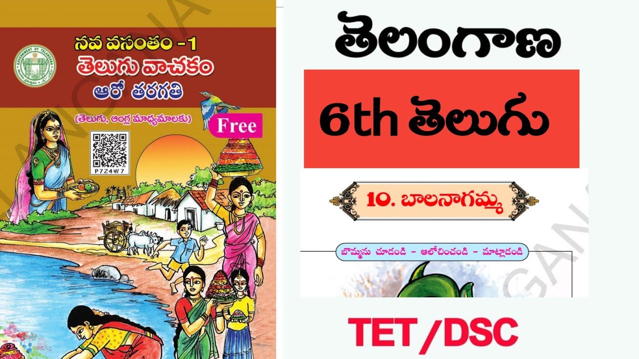 Telangana 6th class telugu 10. బాల నాగమ్మ lesson explanation...ts tet ...