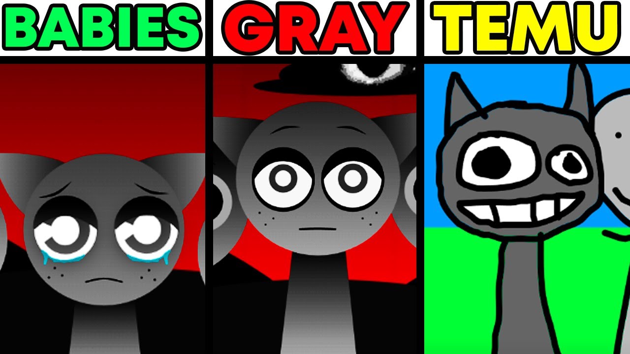 Incredibox Sprunki Gray Treatment (Babies, Gray, Temu Gray) - YouTube