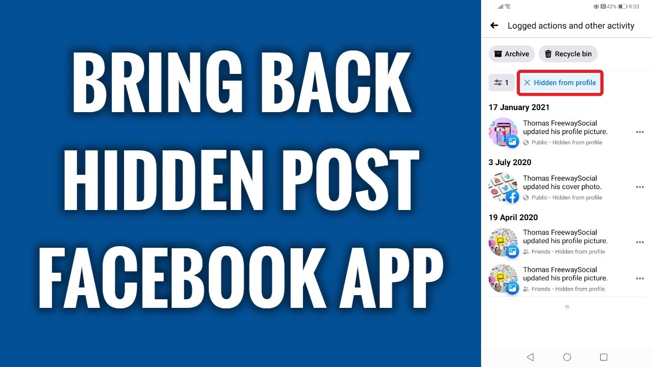 How To Bring Back Post On Facebook App YouTube How To Bring Back Post On Facebook App YouTube