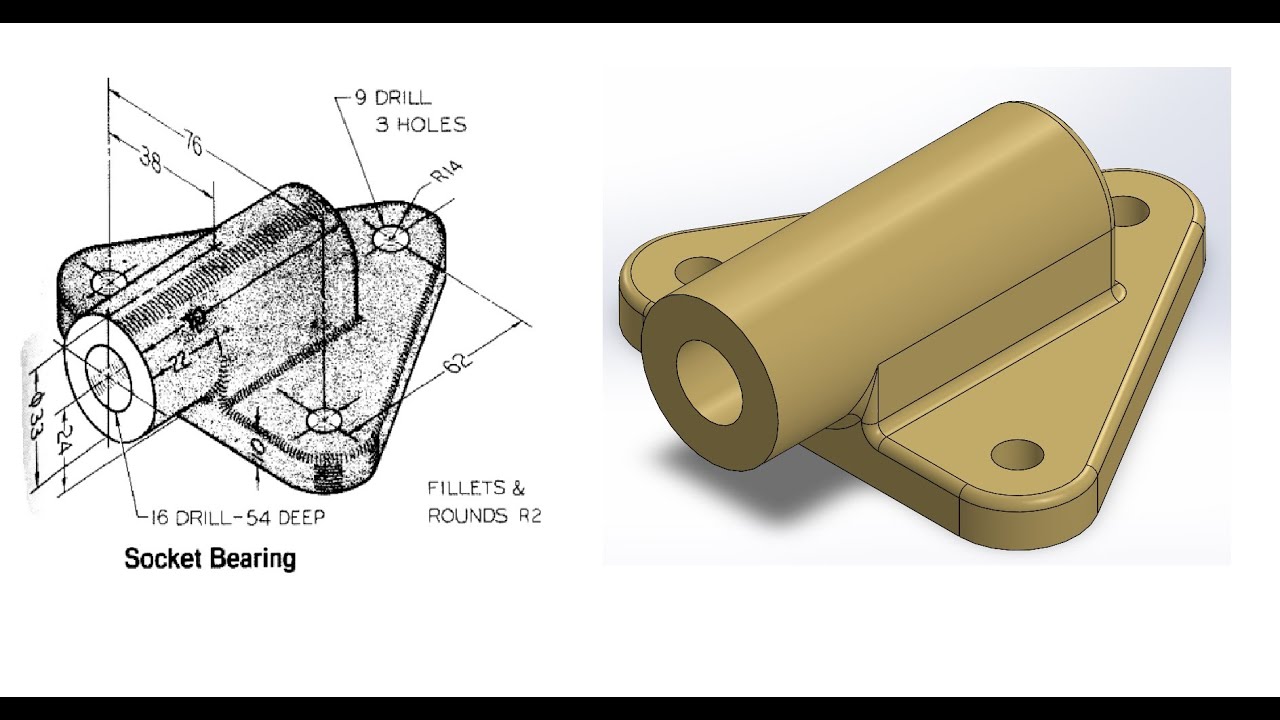 Socket Bearing in SolidWorks | SolidWorks Tutorial | Part Design | Part ...