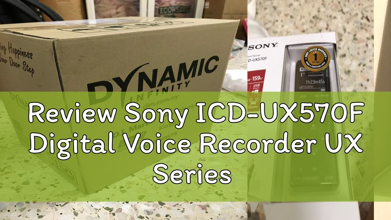 Review Sony ICD-UX570F Digital Voice Recorder UX Series - YouTube