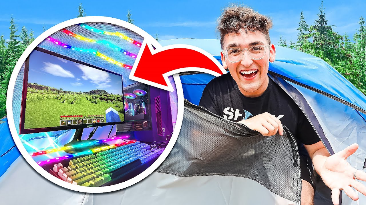 Secret Hidden TENT Minecraft Gaming Fort - YouTube