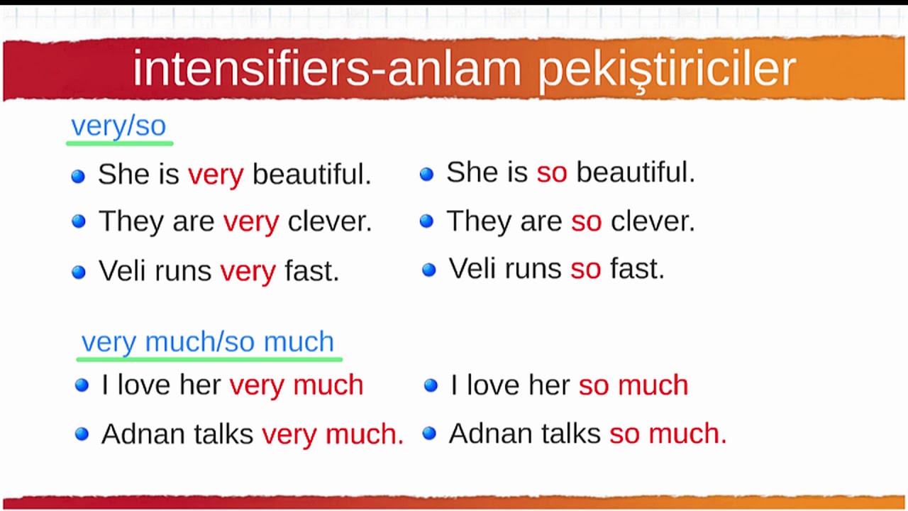 094 intensifiers anlam pekiştiriciler (Yüksek Sesli) - YouTube
