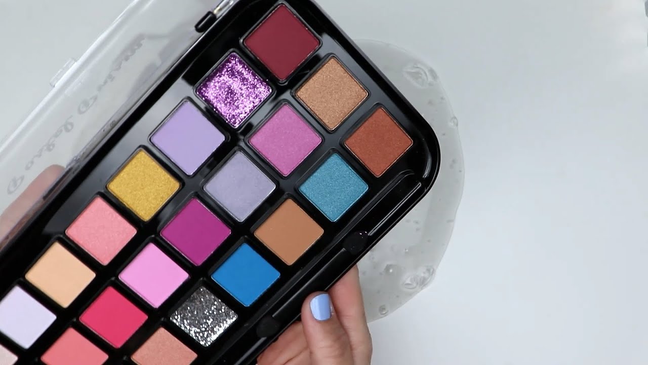 Mixing”Rainbow” Eyeshadow and Makeup,parts,glitter Into Slime ...