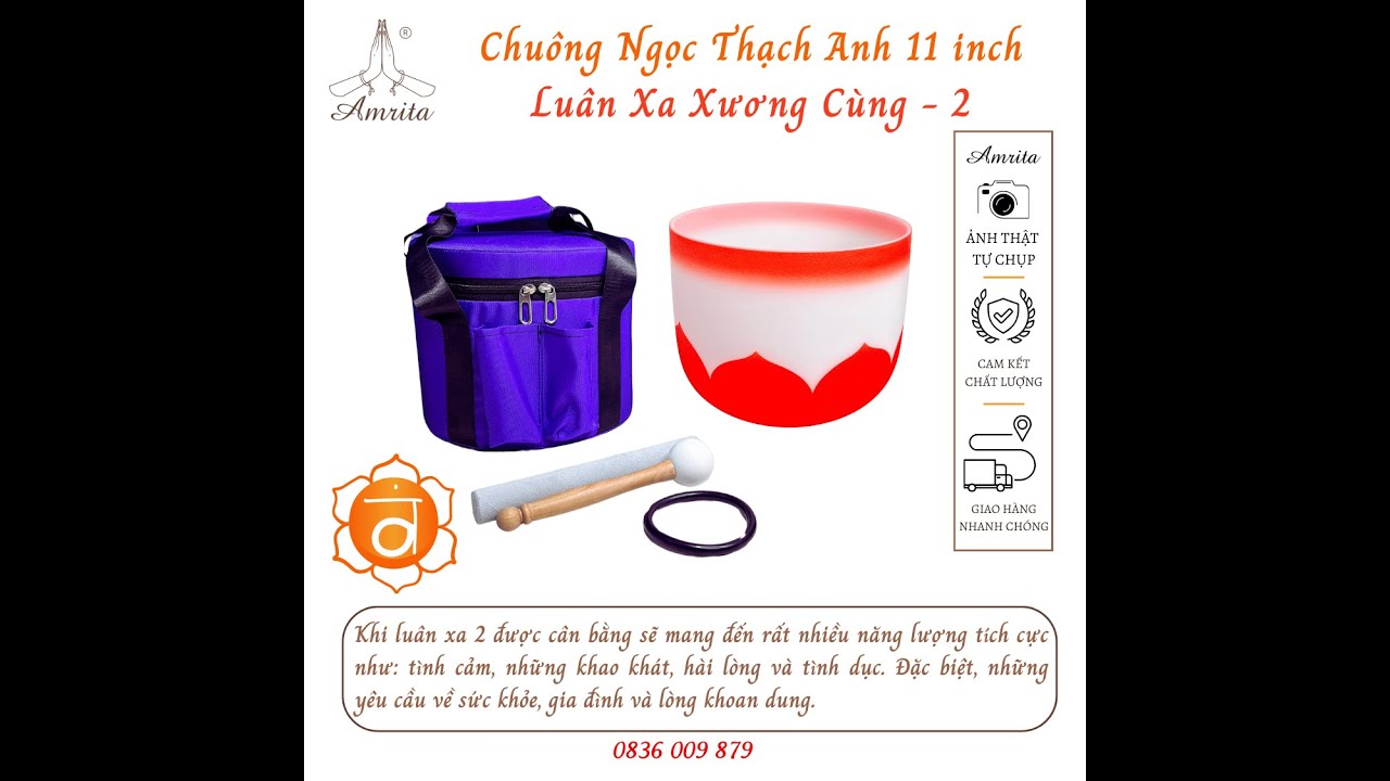 Chuông Ngọc Thạch Anh 11inch note Re ( D ) - Luân Xa Xương Cùng - 2 ...
