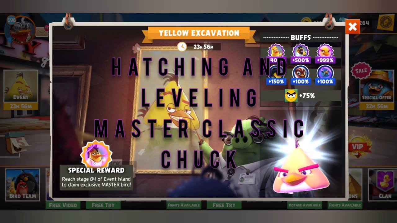 Angry Birds Evolution: Hatching & Leveling Master Classic Chuck - YouTube