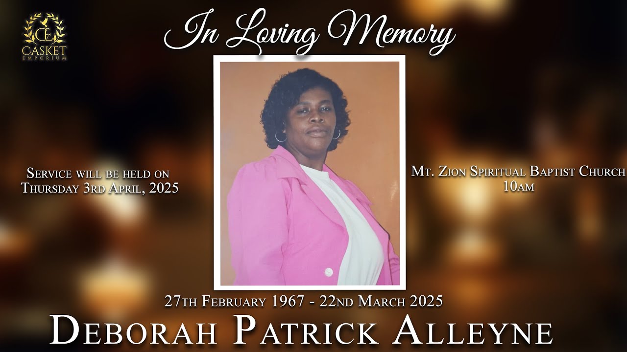 Celebrating The Life of Deborah Patrick Alleyne - YouTube