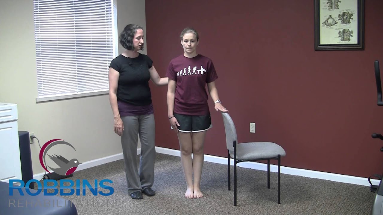 Romberg with Eyes Closed | Robbins Rehabilitation - YouTube